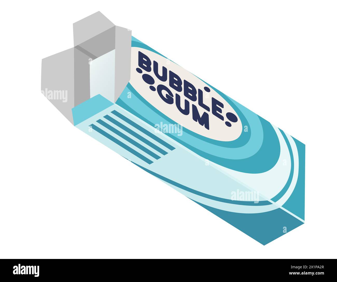 White mint chewing bubble gum in package vector illustration isolated ...