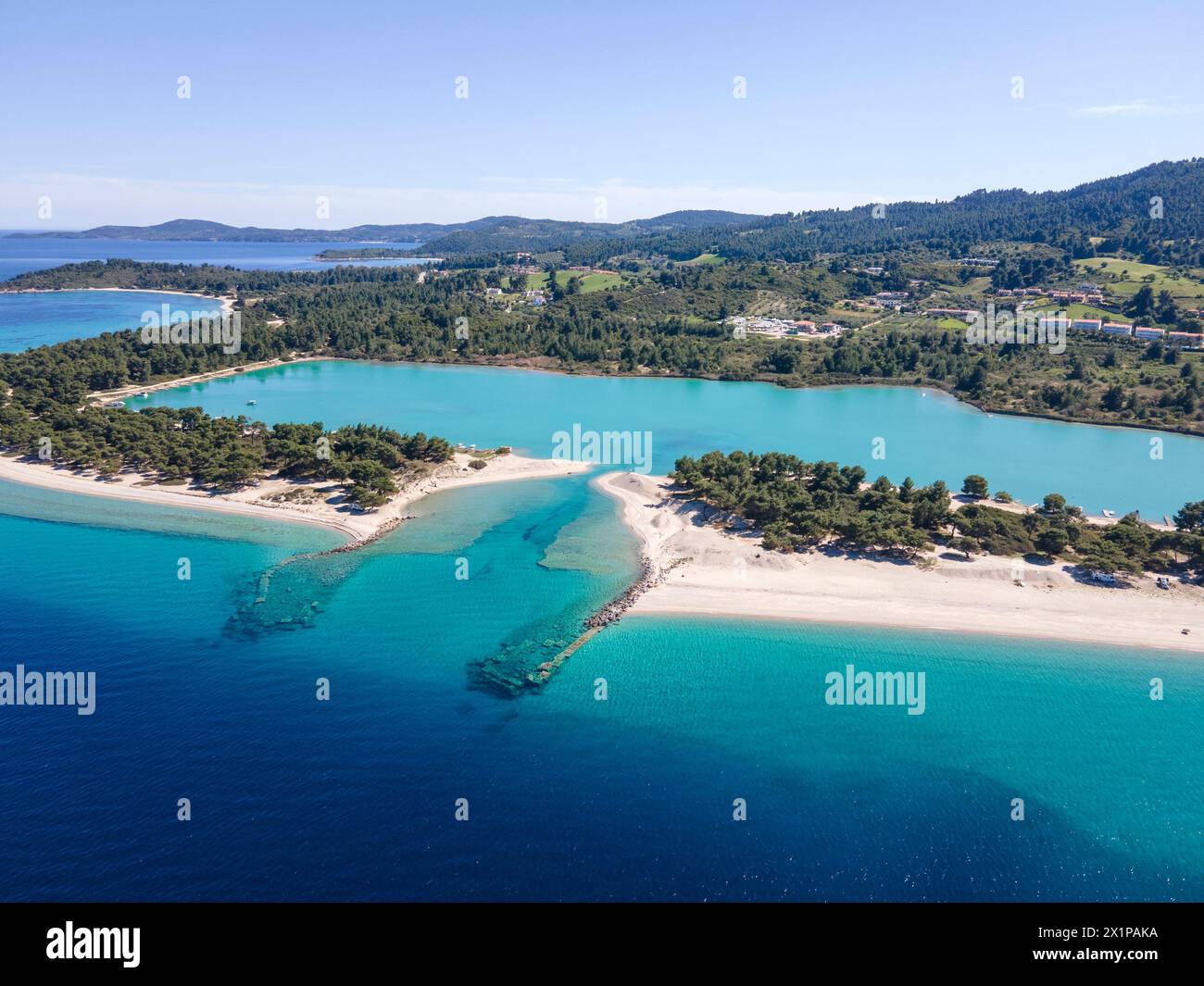 Amazing view of Kassandra coastline near Lagoon Beach, Chalkidiki ...