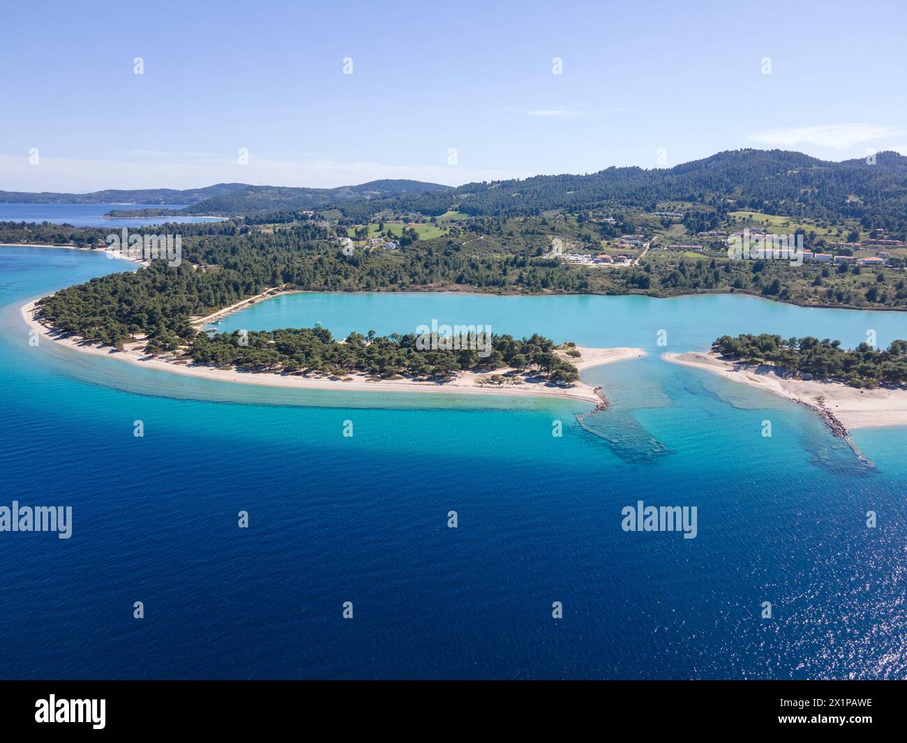 Amazing view of Kassandra coastline near Lagoon Beach, Chalkidiki ...