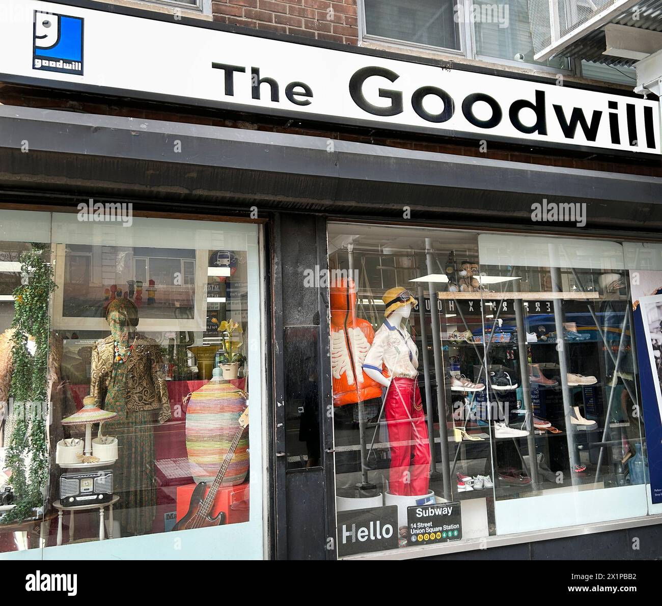 Goodwill thrift store, exterior view, West 14th Street, New York City ...