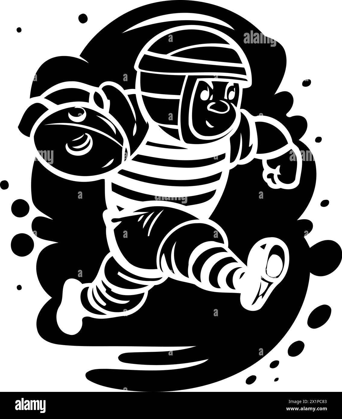 Vector illustration of a cartoon boxer running with a teddy bear Stock ...