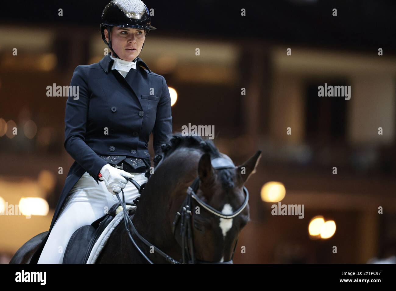 Alisa Glinka of Moldova with Abercrombie during the Dressage Grand Prix ...