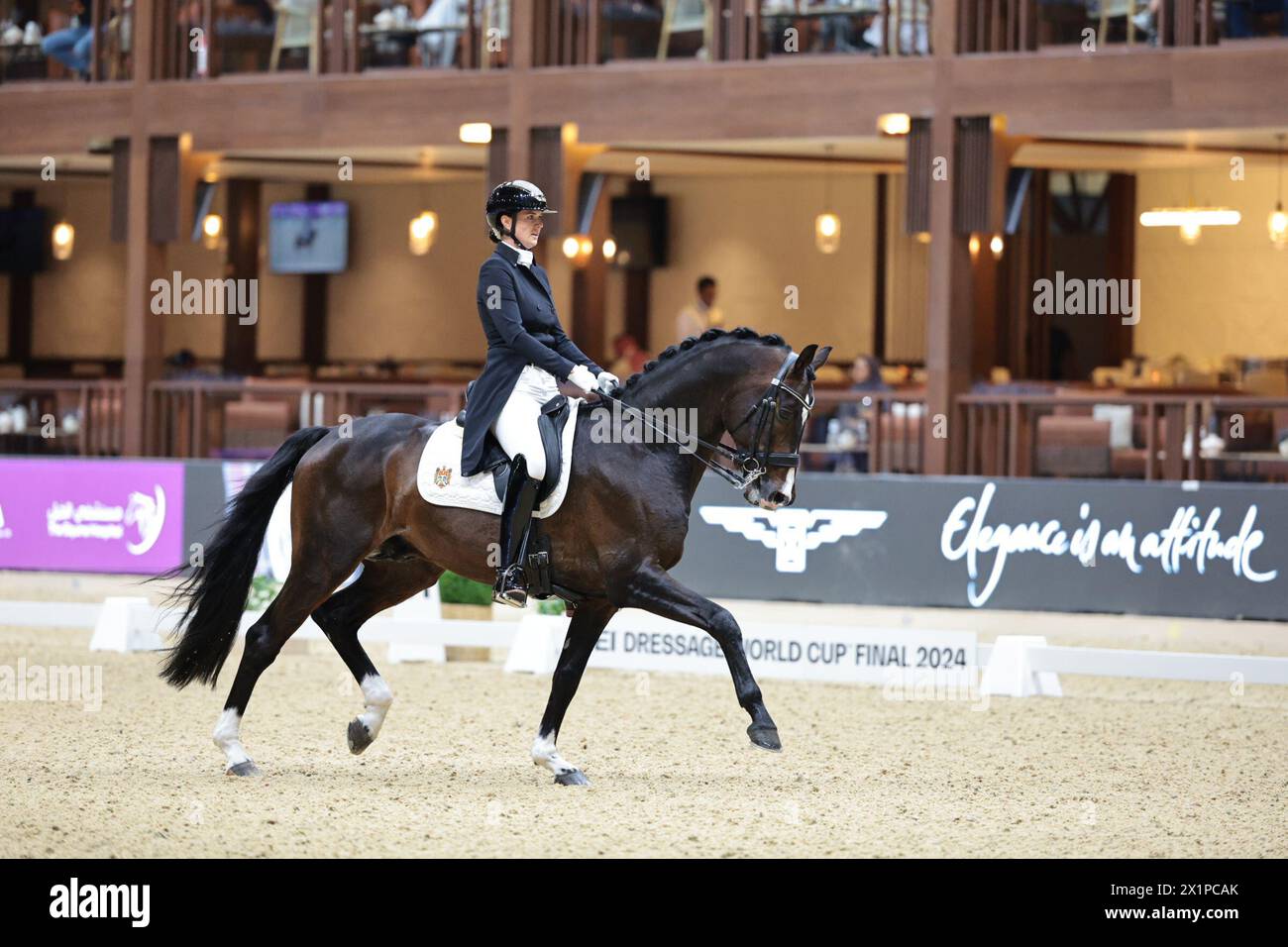 Alisa Glinka of Moldova with Abercrombie during the Dressage Grand Prix ...