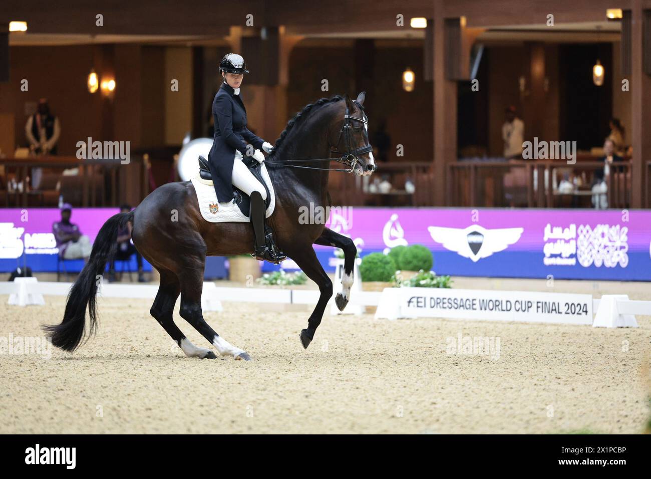 Alisa Glinka of Moldova with Abercrombie during the Dressage Grand Prix ...