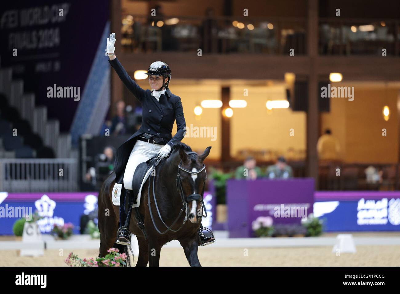 Alisa Glinka of Moldova with Abercrombie during the Dressage Grand Prix ...
