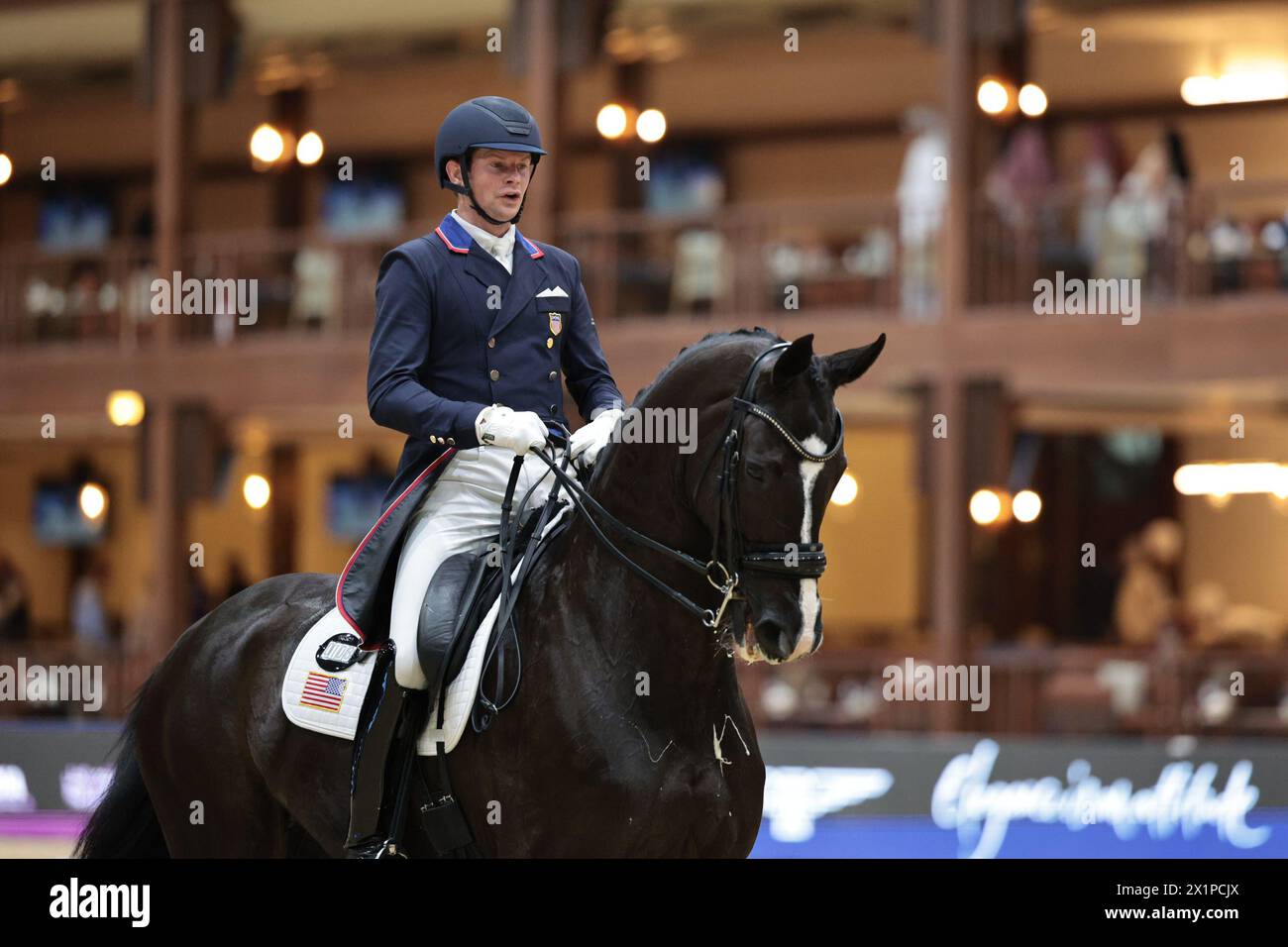 Kevin Kohmann of the United States with Duenensee during the Dressage ...