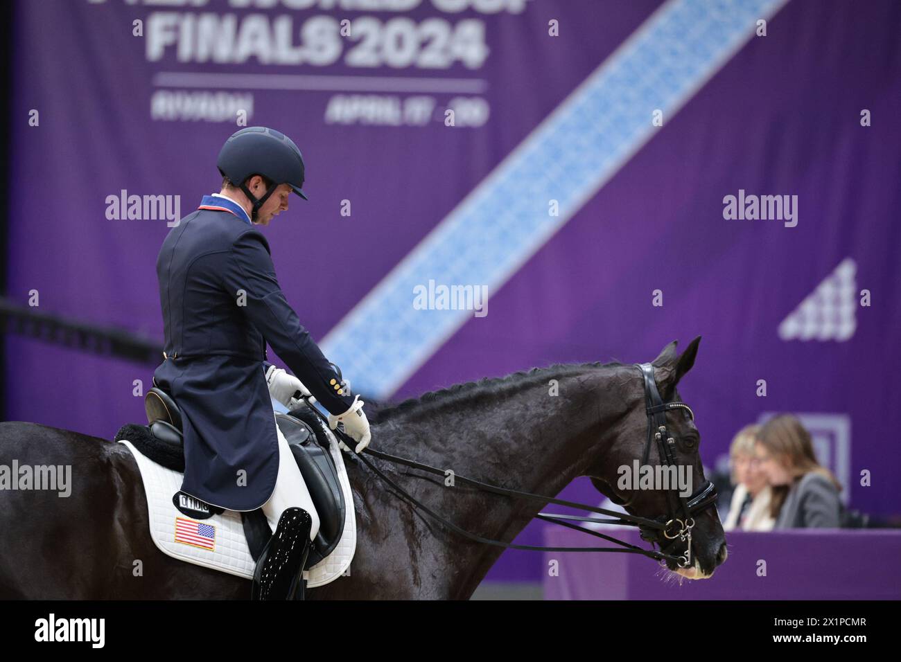 Kevin Kohmann of the United States with Duenensee during the Dressage ...