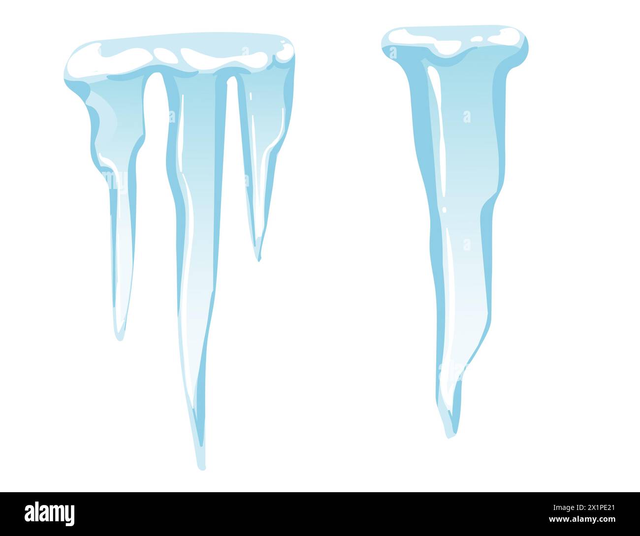 Blue and white Icicles spiked sharp ice vector illustration isolated on ...