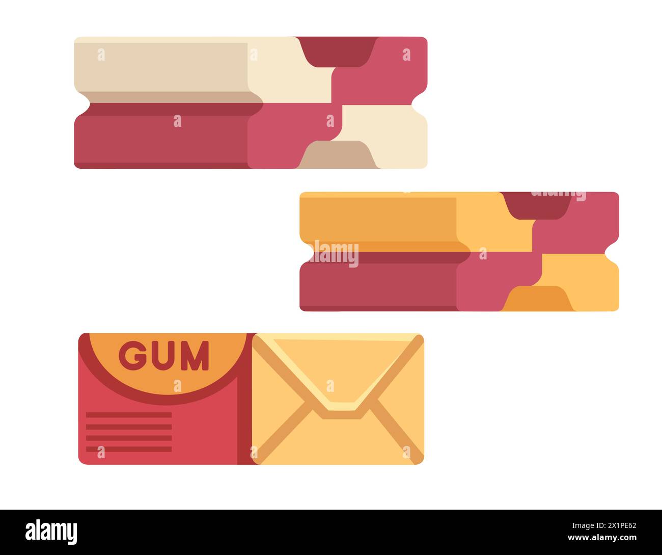 Pink sweet chewing bubble gum in package vector illustration isolated ...