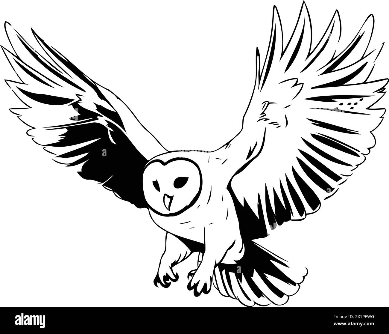 Owl in flight illustration Stock Vector Images - Alamy