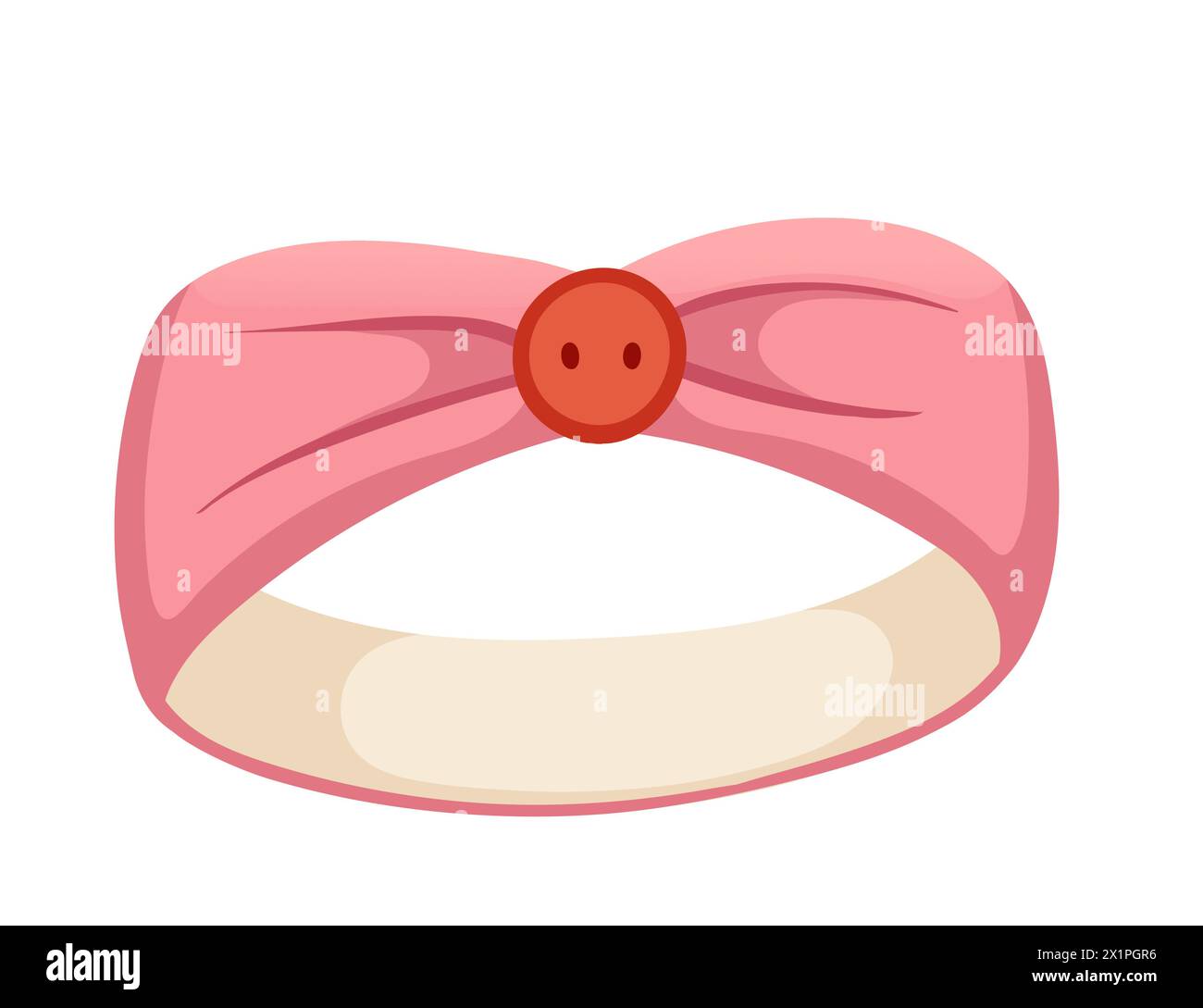 Pink color cloth fashionable headband vector illustration isolated on ...