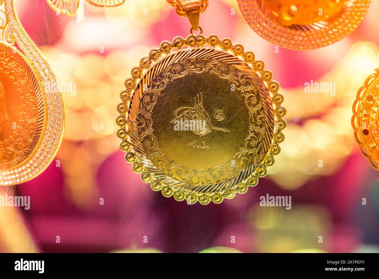 Traditional Turkish Gold Coins in Ottoman style Stock Photo - Alamy
