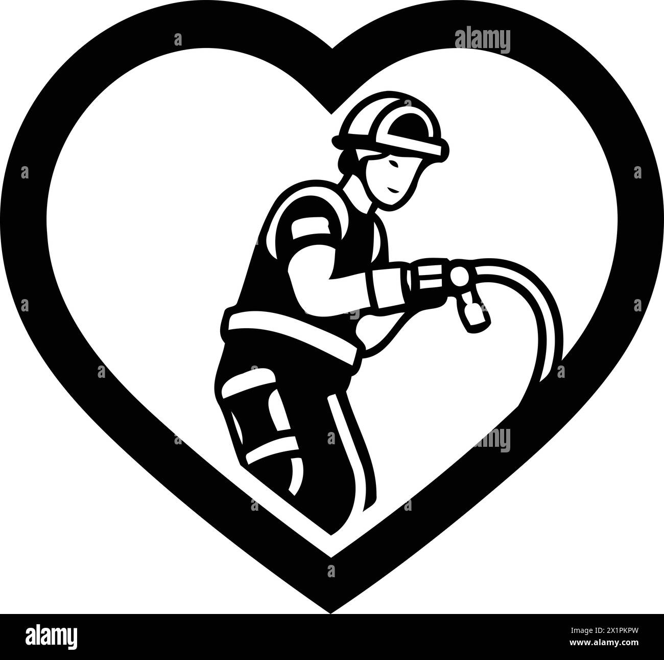 Heart in flame vector vectors Black and White Stock Photos & Images - Alamy