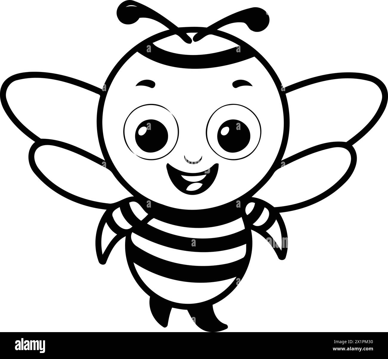 Cute Bee Cartoon Mascot Character Vector Illustration Stock Vector