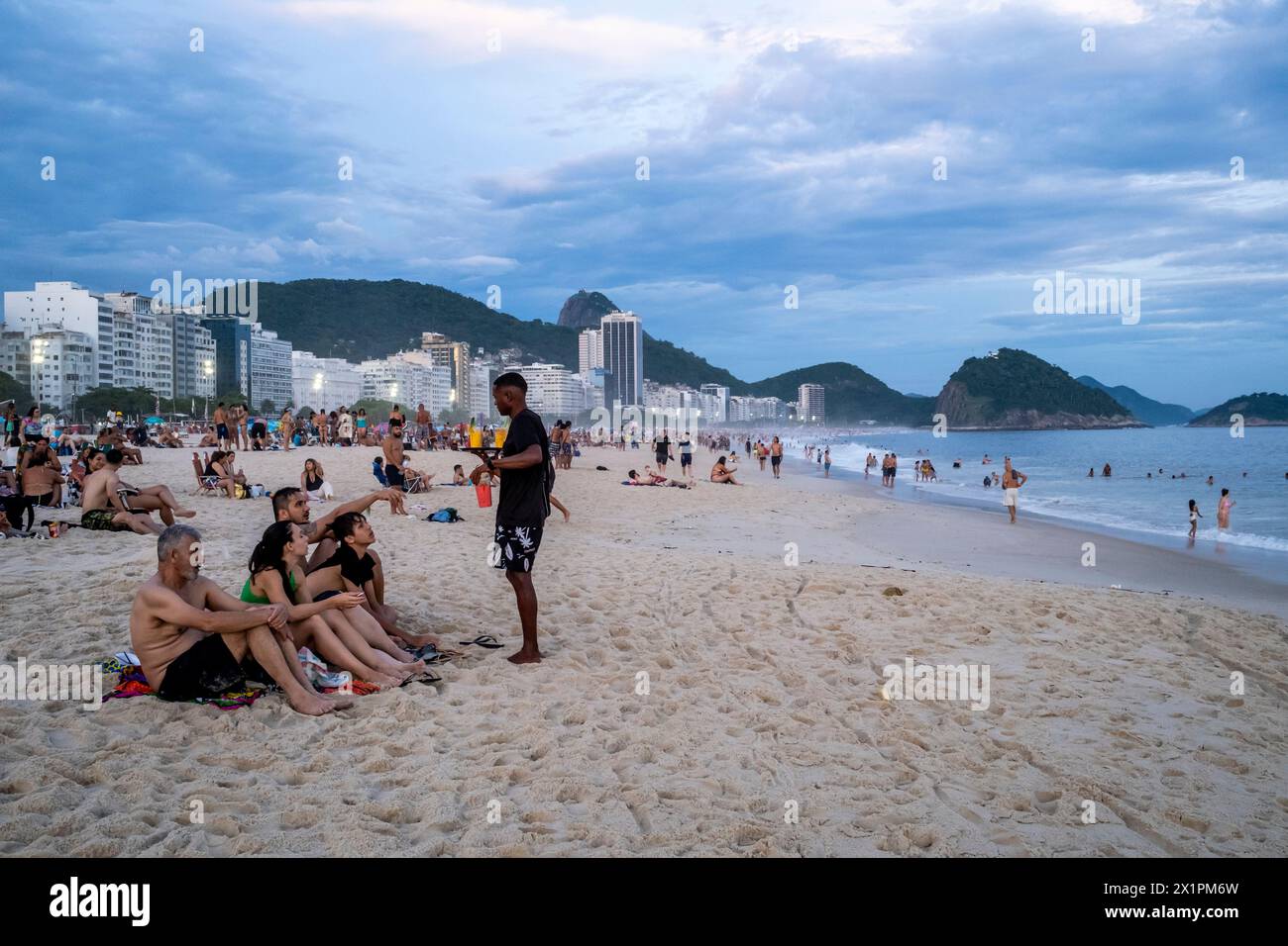 Copacabana beach rio sunset hi-res stock photography and images - Alamy