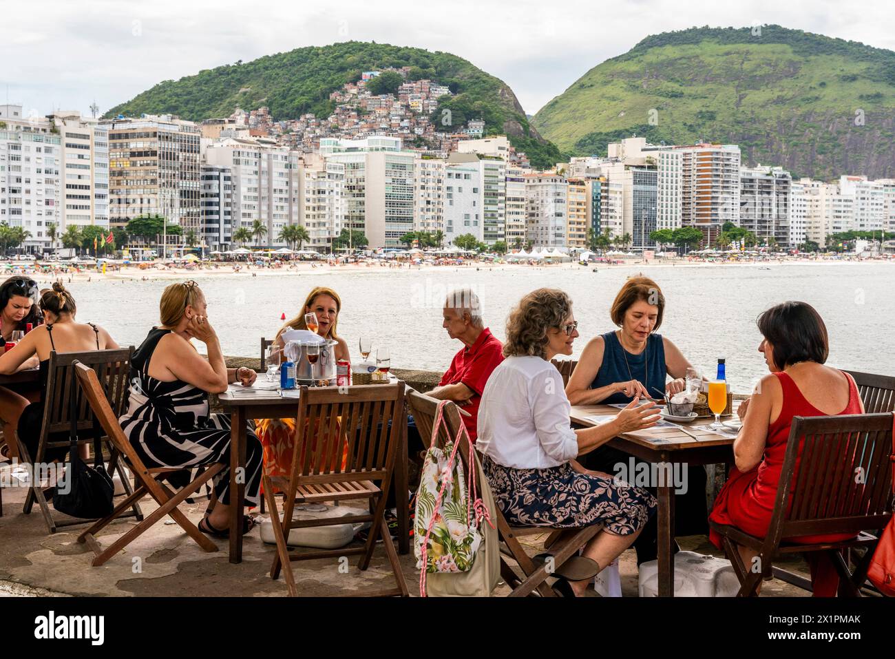 Affluent Brasilian People Enjoy Lunch At The Copacabana Fort With Views ...