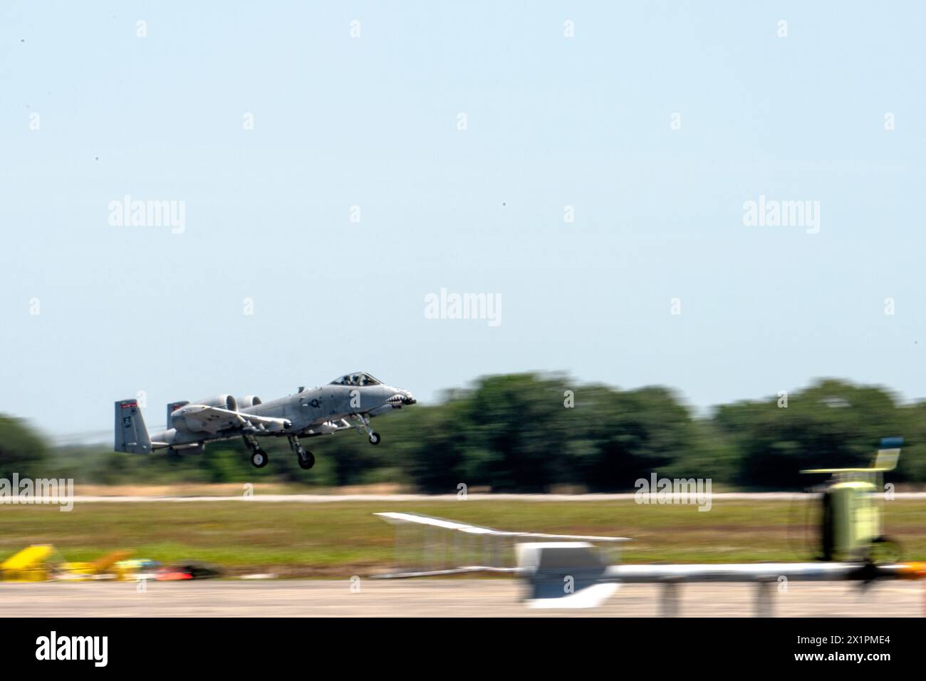 A U.S. Air Force pilot assigned to the 74th Fighter Squadron departs ...