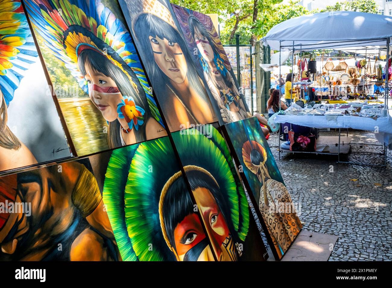 Art For Sale At The Ipanema Sunday Market (Hippie Fair), Rio de Janeiro ...