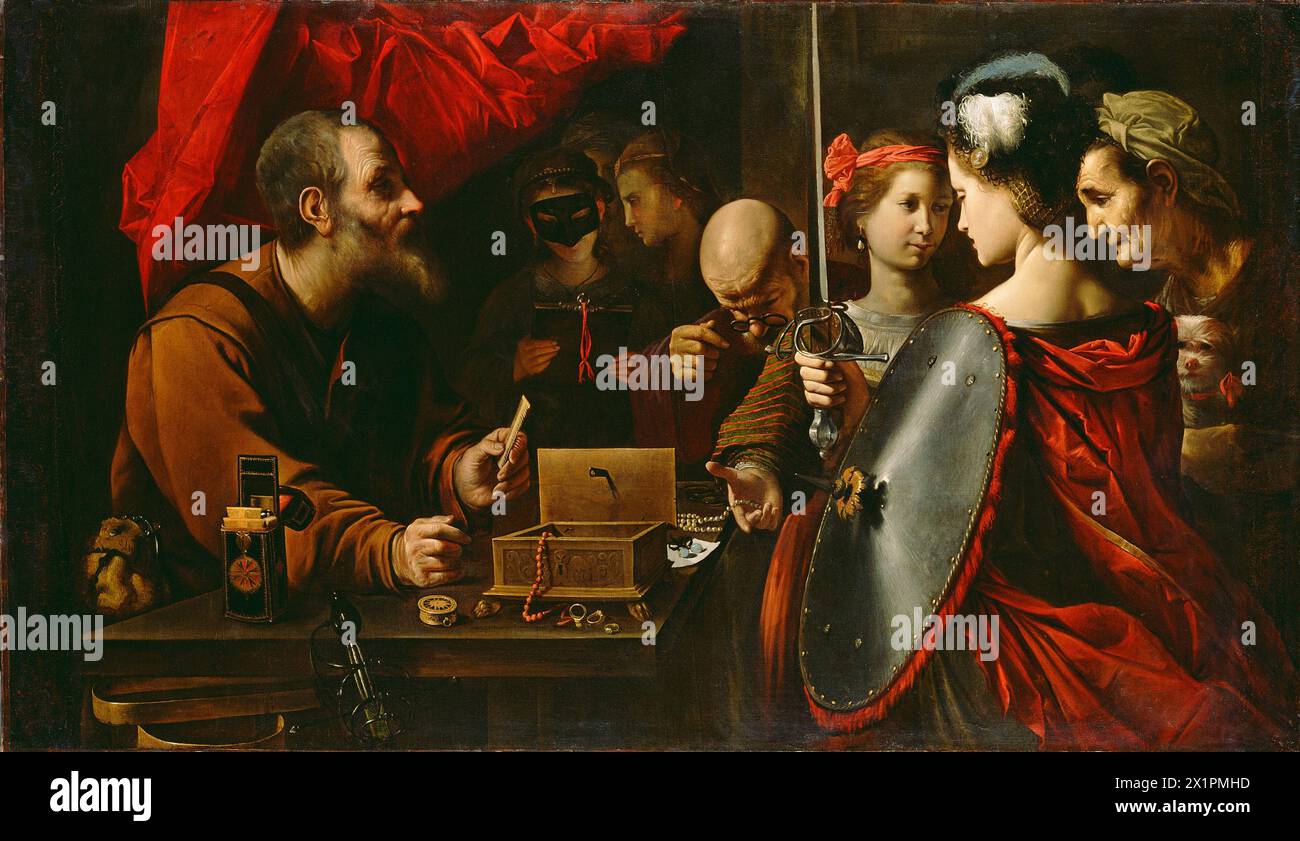 Painting of Achilles among the Daughters of Lycomedes by Italian ...