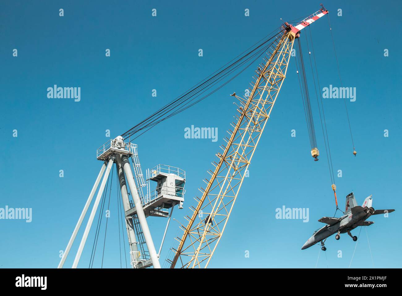 NORFOLK, Va. (April 15, 2024) A crane operated by Naval Facilities ...