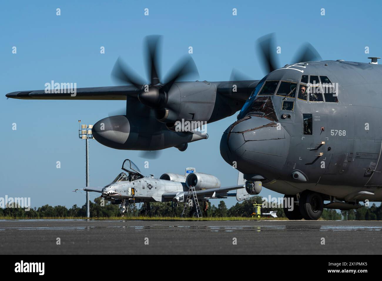 U.S. Air Force Airmen assigned to the 71st Rescue Squadron prepare to ...