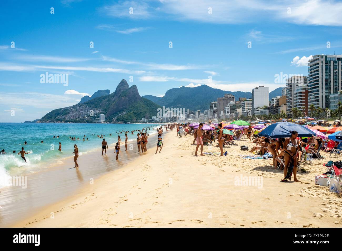 Ipanema Beach On A Sunny Day, Ipanema, Rio de Janeiro, Brasil Stock ...