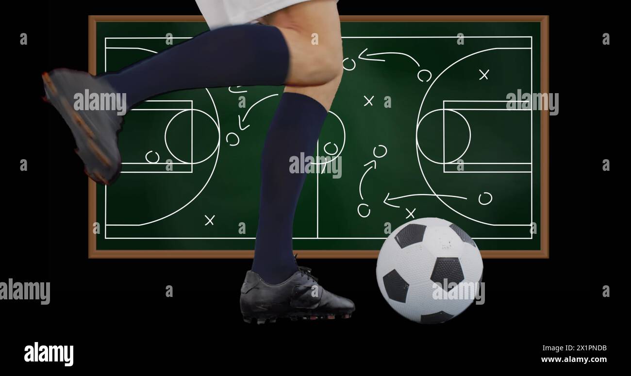 Football player kicking a ball hi-res stock photography and images - Alamy