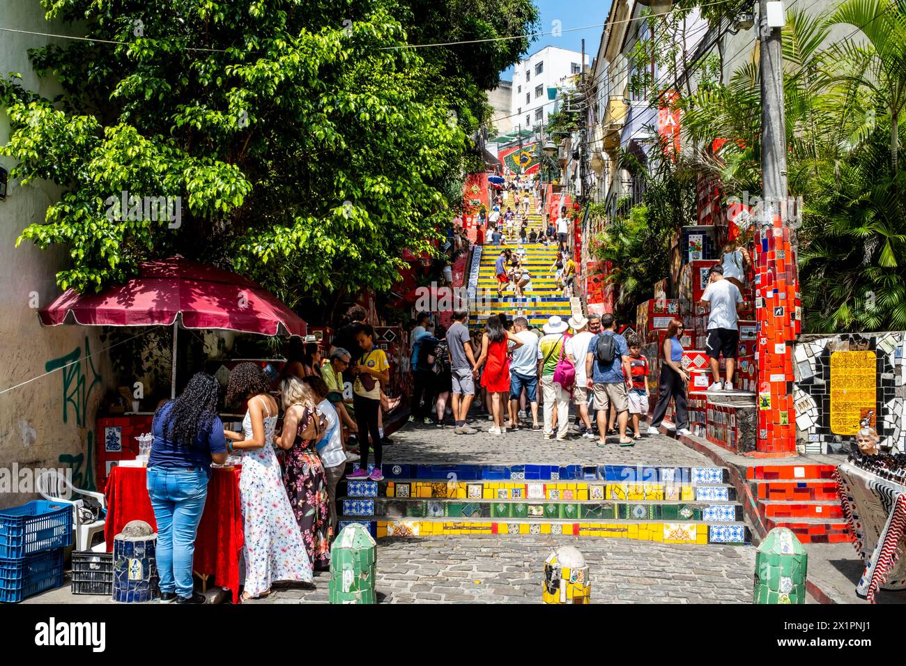 Tourists/Visitors At The Lapa Steps (Escadaria Selaron) Rio de Janeiro ...