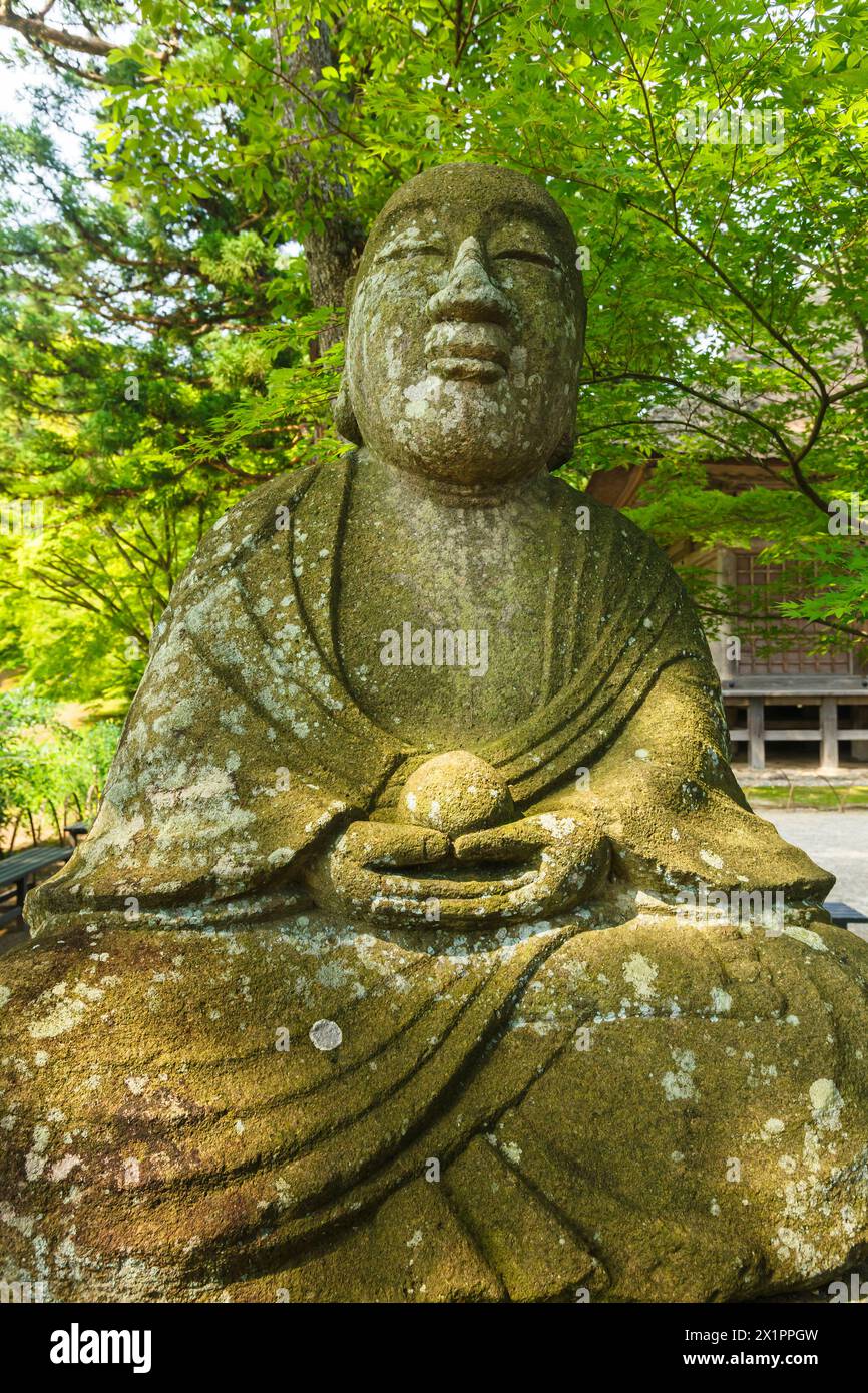 Hiraizumi, Motsuji temple, stone statue of monk, Zizo bosatsu ...