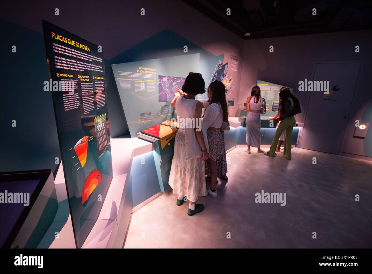 QUAKE Lisbon Earthquake Museum, Belém in Lisbon, Portugal. Groups of ...
