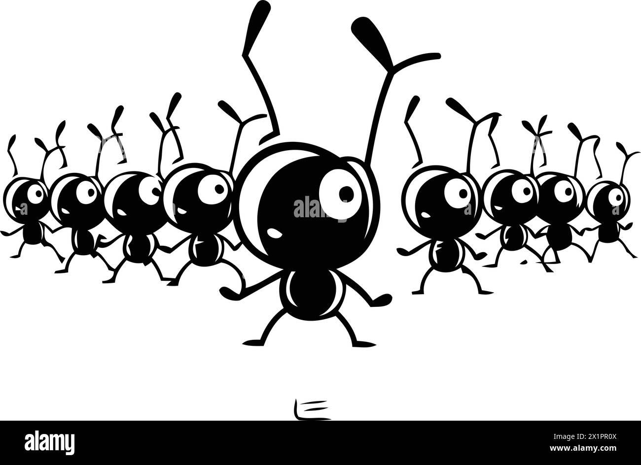 Cartoon Ants on a yellow background. Vector Illustration Stock Vector ...