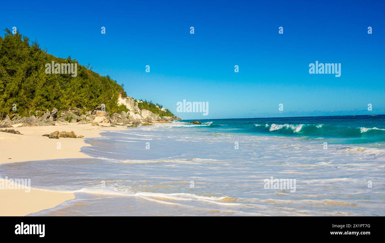 Horseshoe Bay Beach and Deep Bay Beach in Hamilton, Bermuda Stock Photo ...