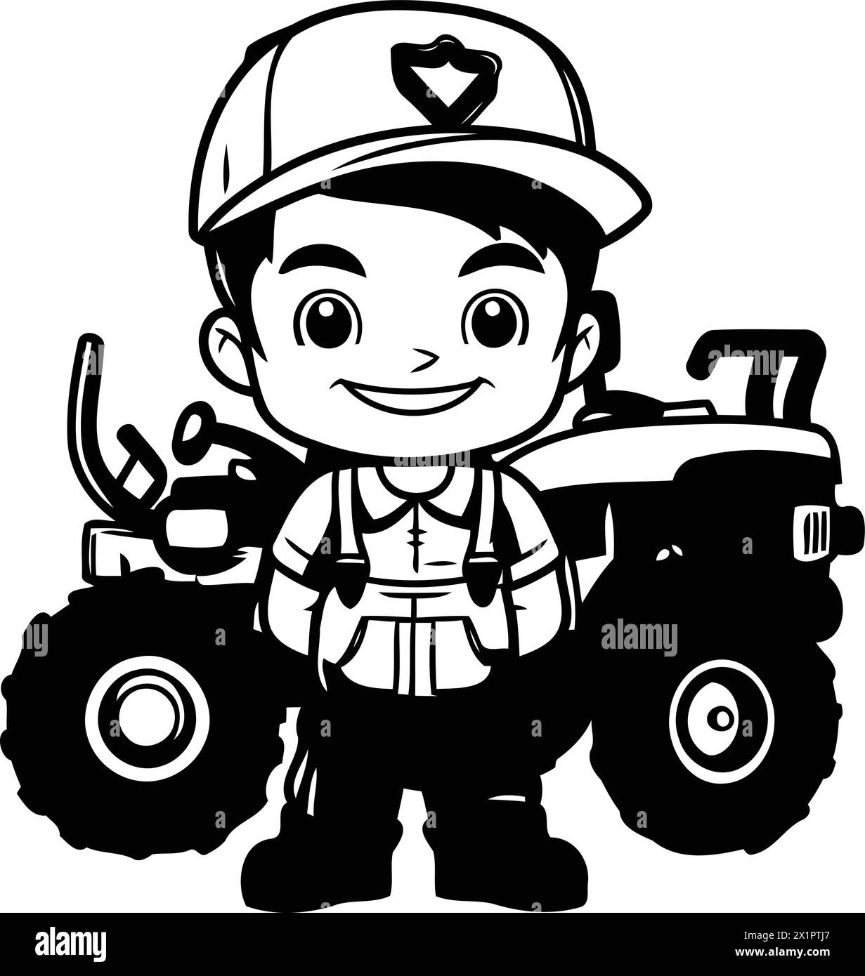 Tractor character cartoon illustration Stock Vector Images - Alamy