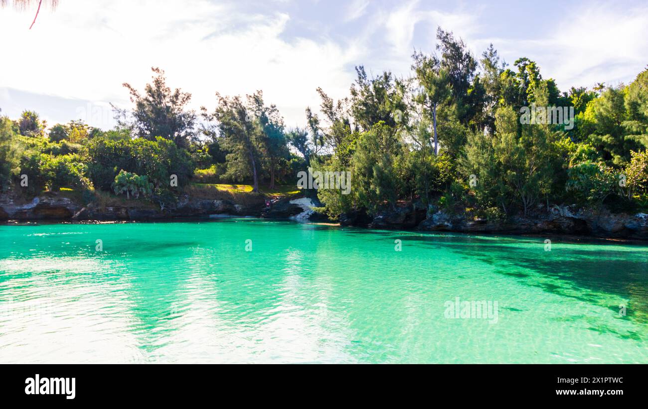 Horseshoe Bay Beach and Deep Bay Beach in Hamilton, Bermuda Stock Photo ...