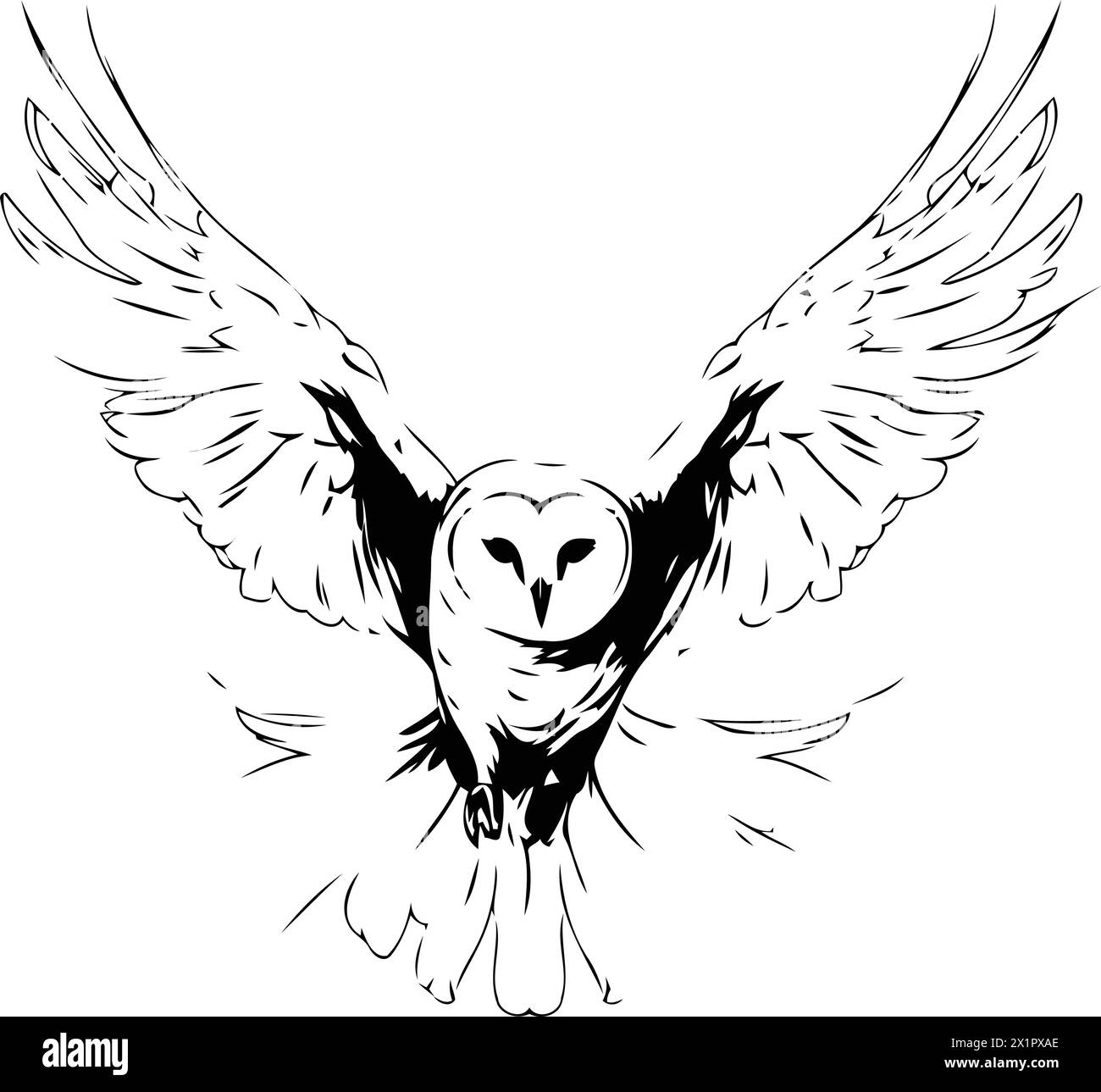 Owl in flight illustration Stock Vector Images - Alamy