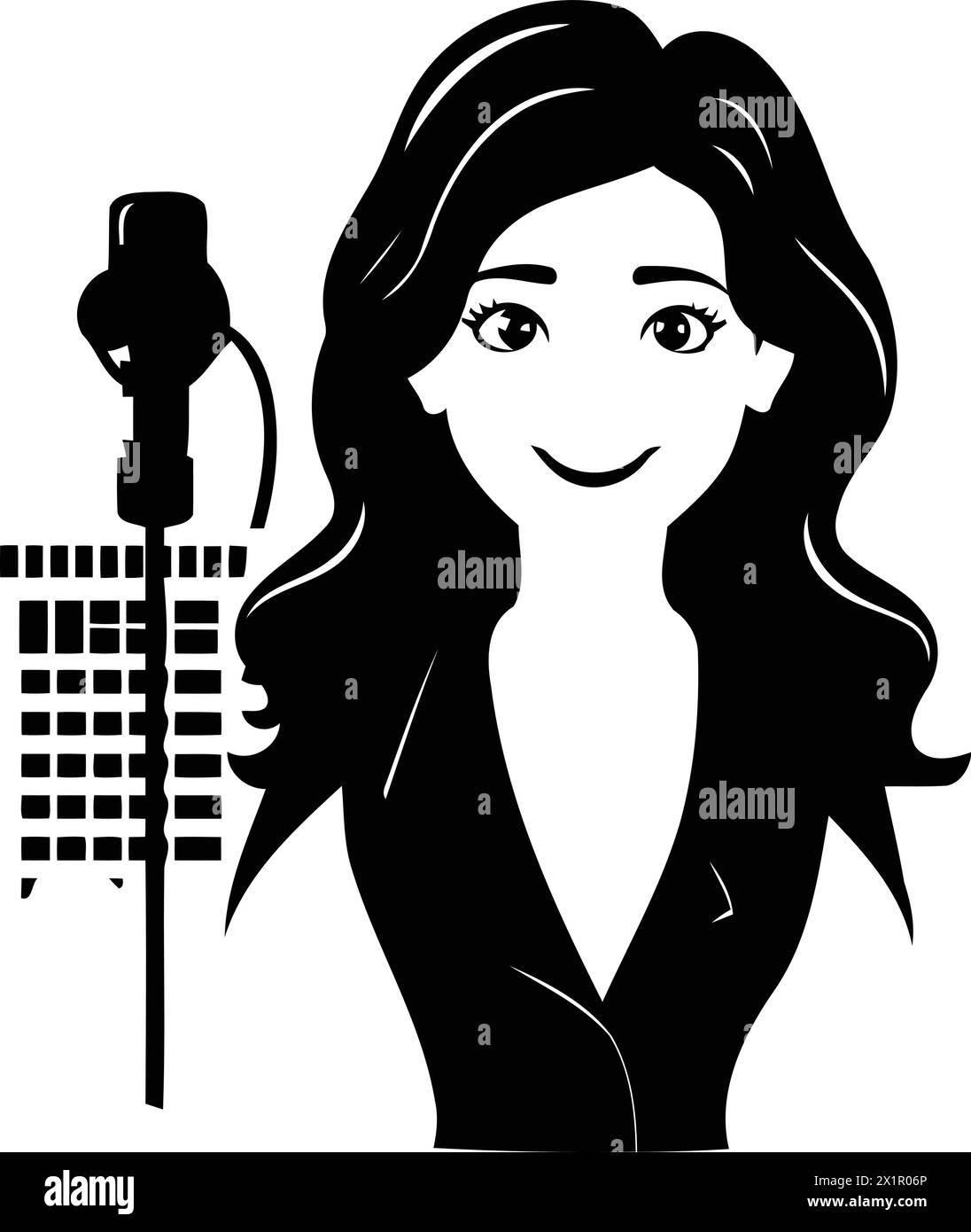 Female reporter on the city background. Vector illustration in flat style Stock Vector Image ...