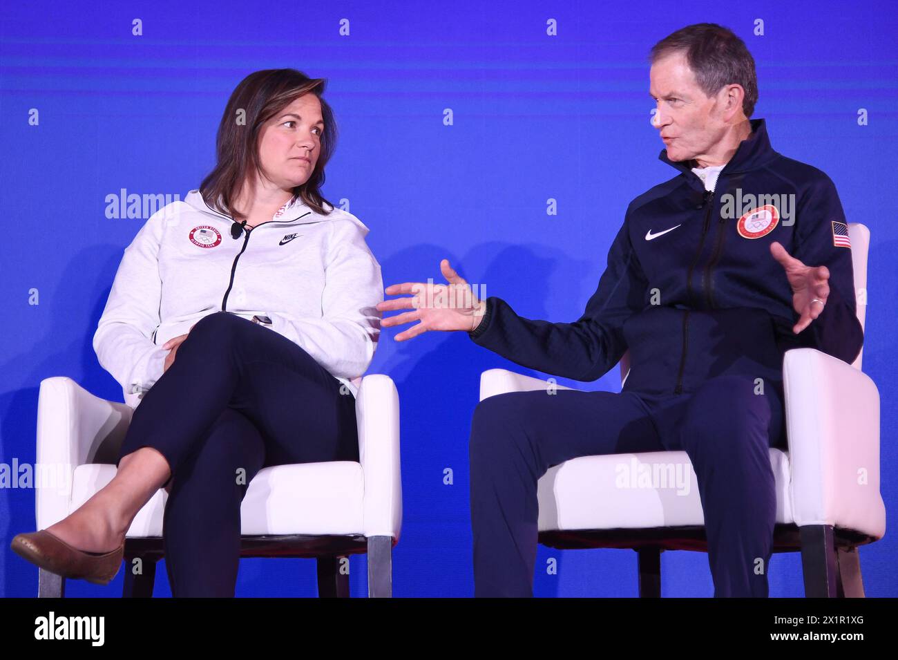 New York, USA. 17th Apr, 2024. (L-R) Catherine Raney-Norman and Gene ...
