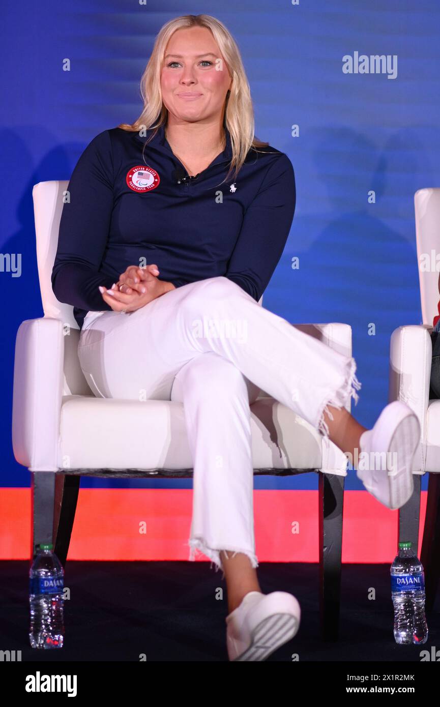 New York, USA. 17th Apr, 2024. Para Swimmer Jessica Long attends a ...
