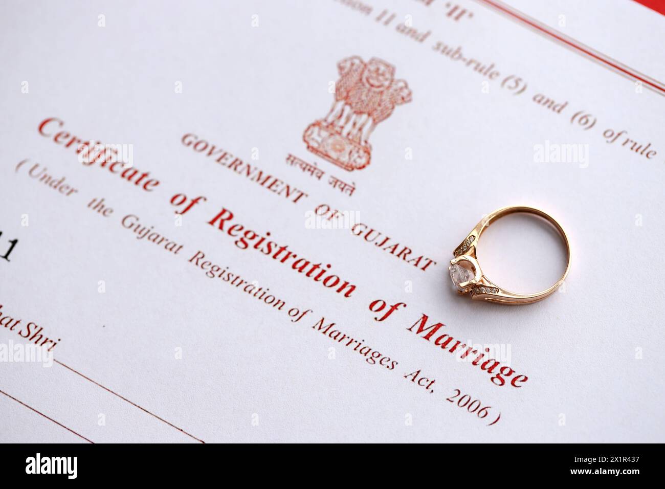 Indian Certificate of registration of marriage blank document and ...