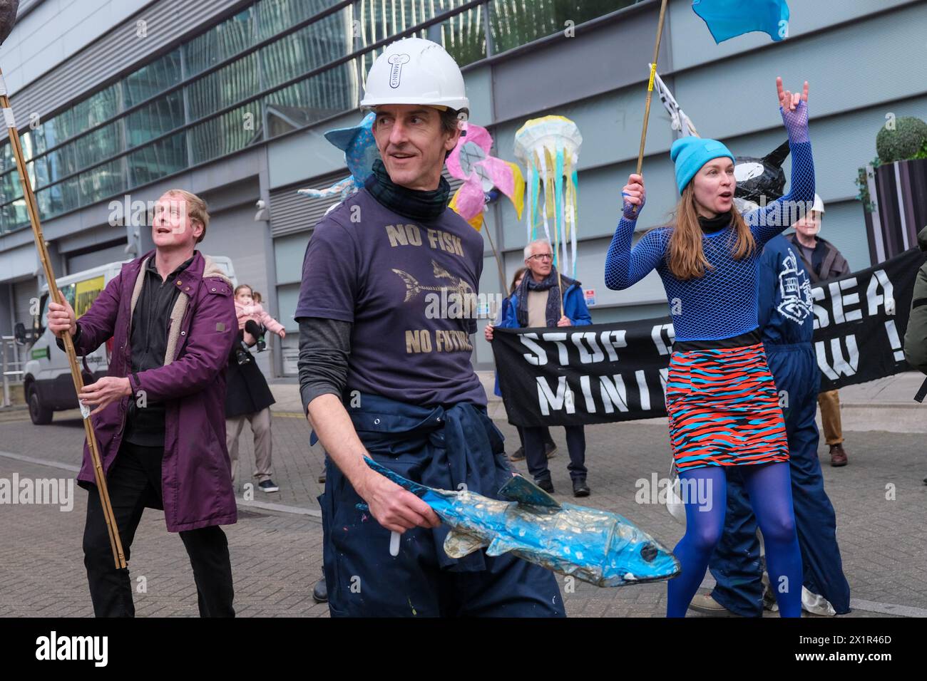 London, UK, 17th April, 2024. Marine environmental campaigners from ...