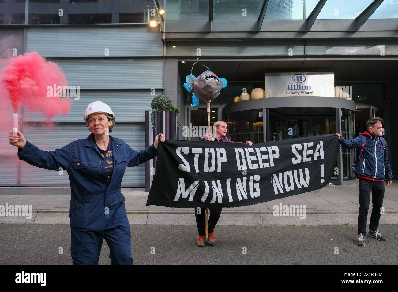 London, UK, 17th April, 2024. Marine environmental campaigners from ...