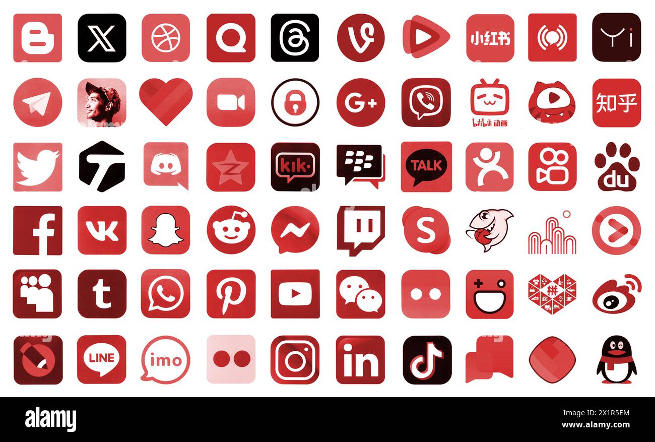 Red social whatsapp logo hi-res stock photography and images - Alamy