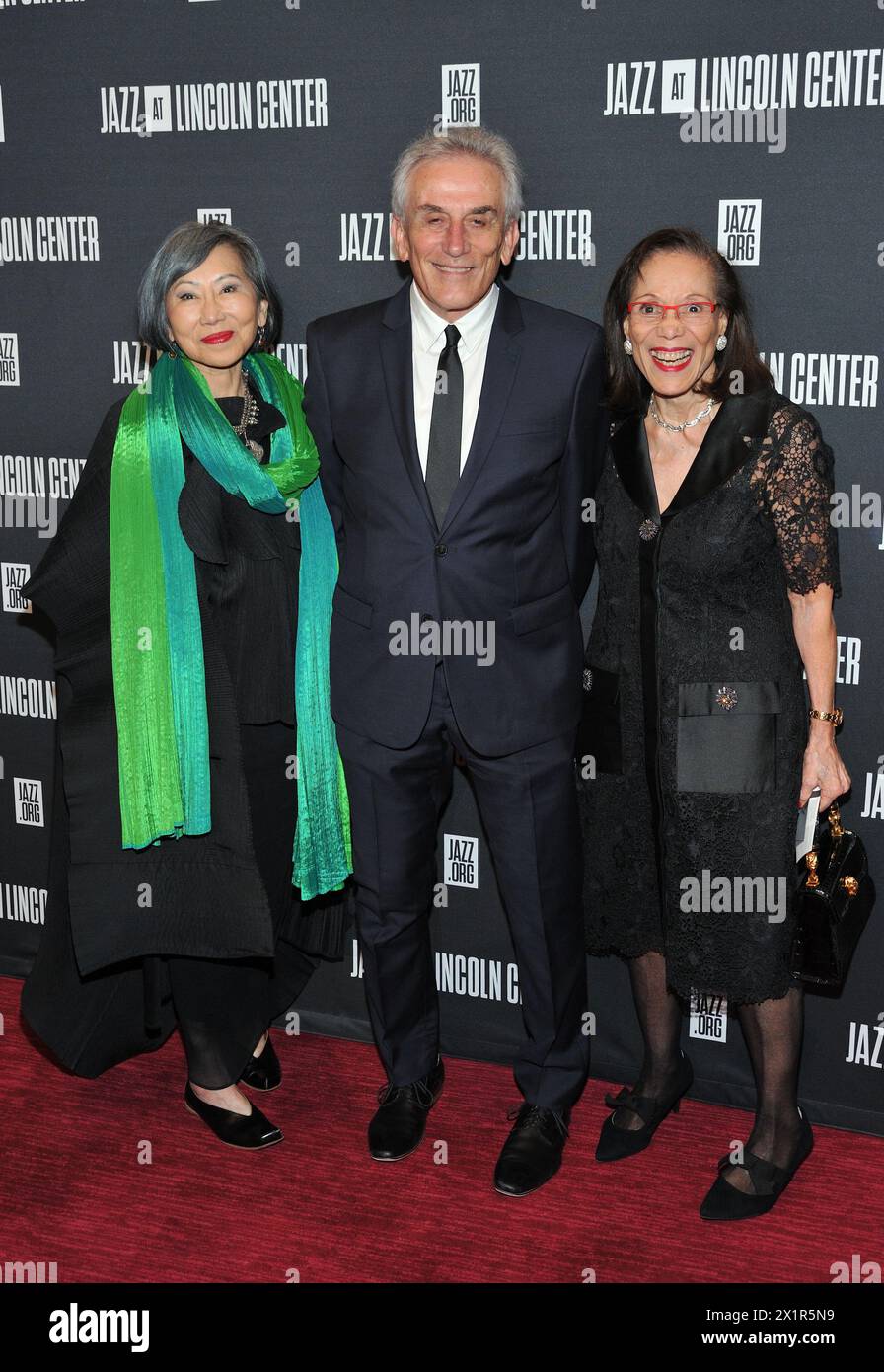 New York, USA. 17th Apr, 2024. L-R: Amy Tan, Lou DeMattei and Shahara ...