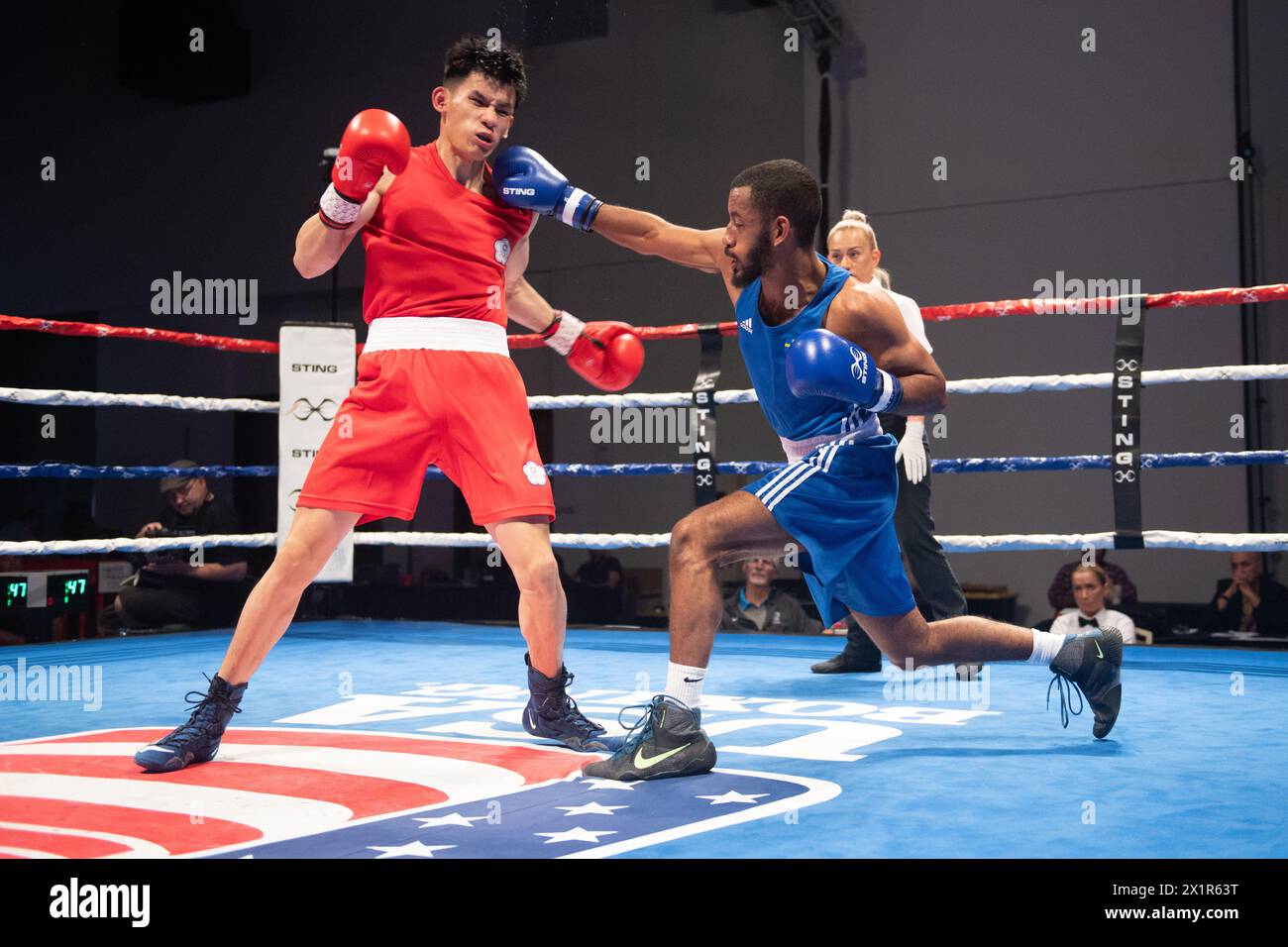 Pueblo, Colorado, USA. 17th Apr, 2024. Nebil ibrahim of Sweden(Blue ...