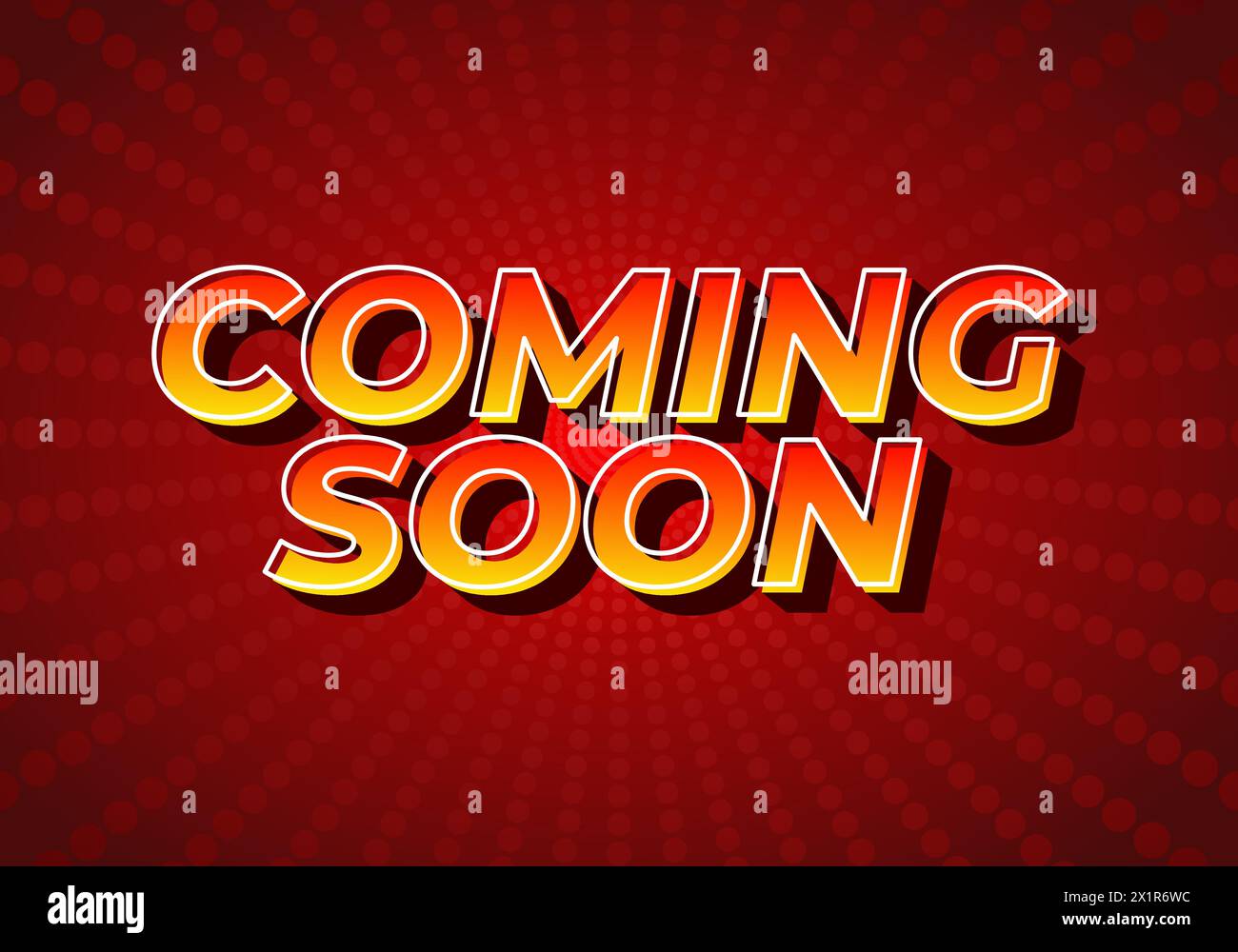 Coming soon. Text effect design in 3D look with eye catching colors ...