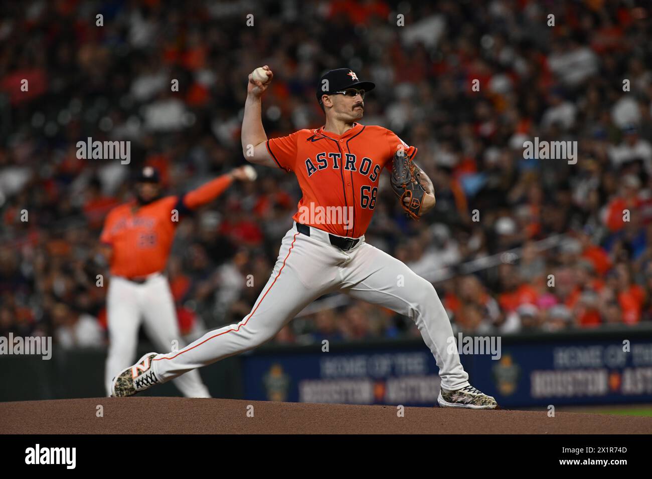 Houston Astros pitcher J.P. France (68) during the MLB baseball game ...