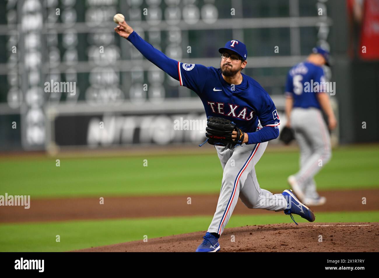 Texas Rangers pitcher Dane Dunning (33) during the MLB baseball game ...