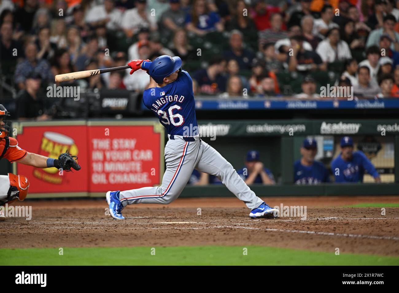 Texas Rangers outfielder Wyatt Langford (36) during the MLB baseball ...