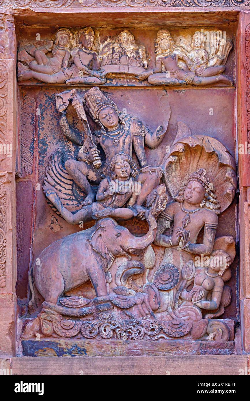 Closeup Scene of Gajendra Moksha Panel : The North side niche of ...