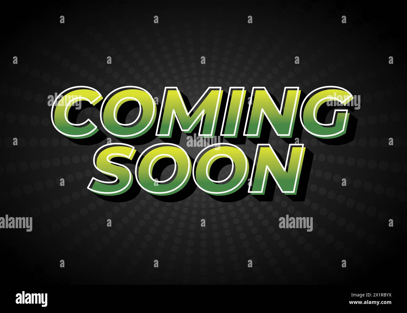 Coming soon. Text effect design in 3D look with eye catching colors ...